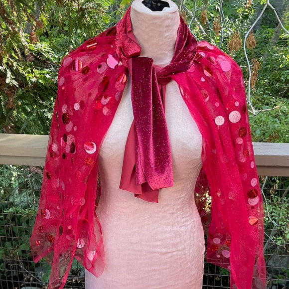 Hand Crafted | Other | Little Red Riding Hood Red Semi Sheer Sequins ...